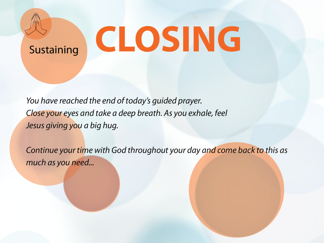 Sustaining Guided Prayer - Association of Partners in Christian Education